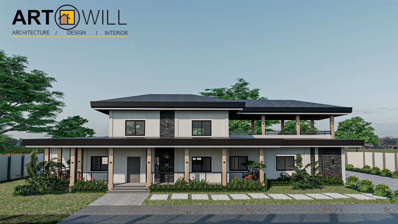 Two Storey house Modern Traditional Design - YouTube