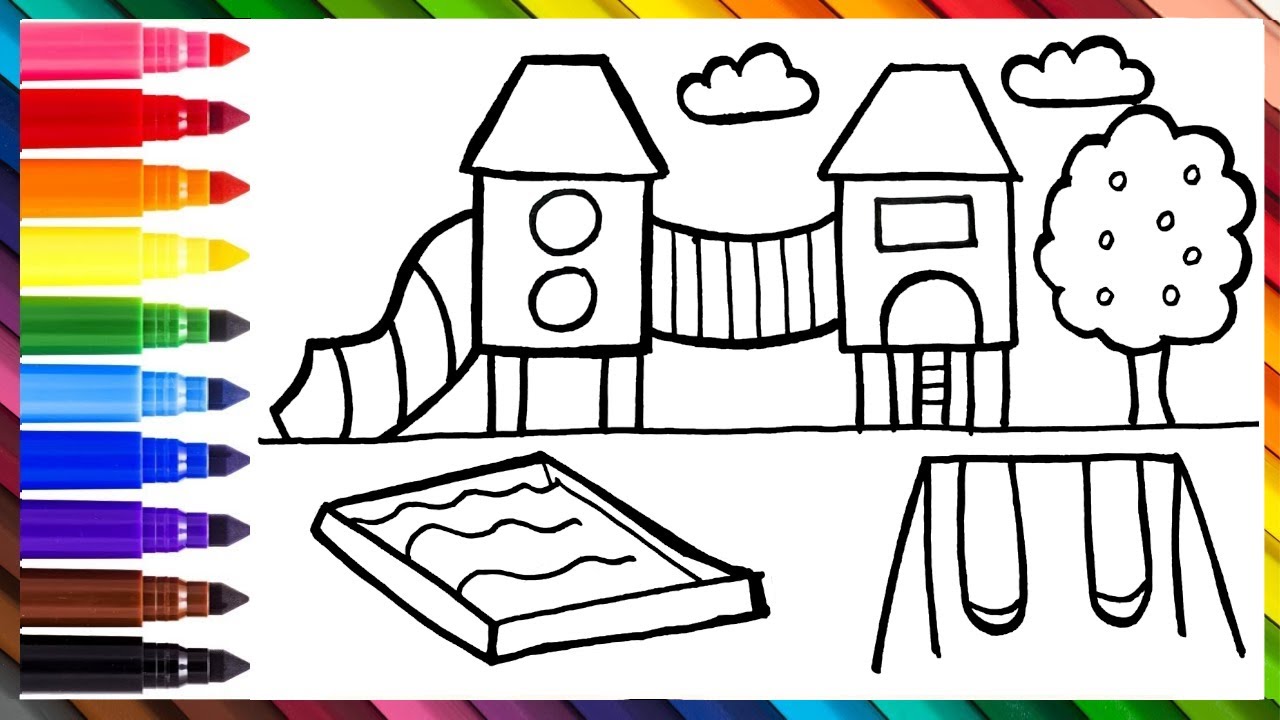 Draw and Color a Playground | Easy Drawing for Kids - YouTube
