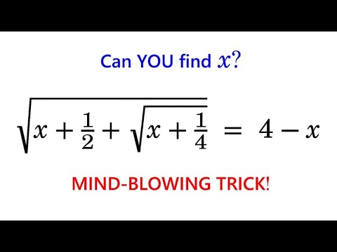EASIEST Way To Solve This Radical Equation - Do Not Square Both Sides ...