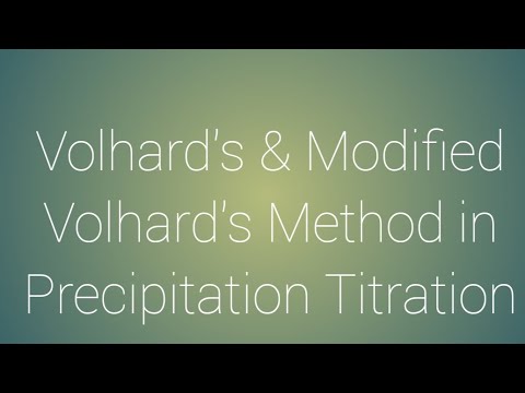 Volhard's and Modified Volhard's Method - Precipitation Titration - YouTube