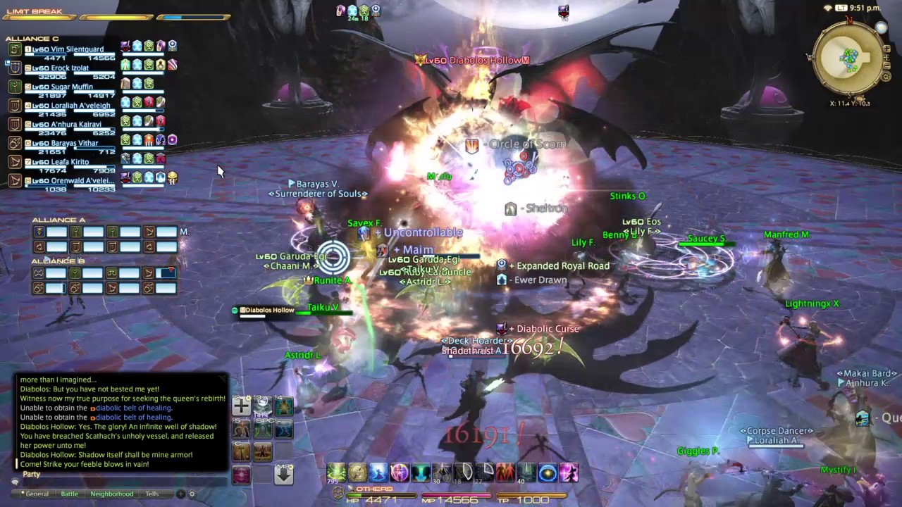 FF14 HW: Healing a really rough Diabolos fight in Dun Scaith - YouTube