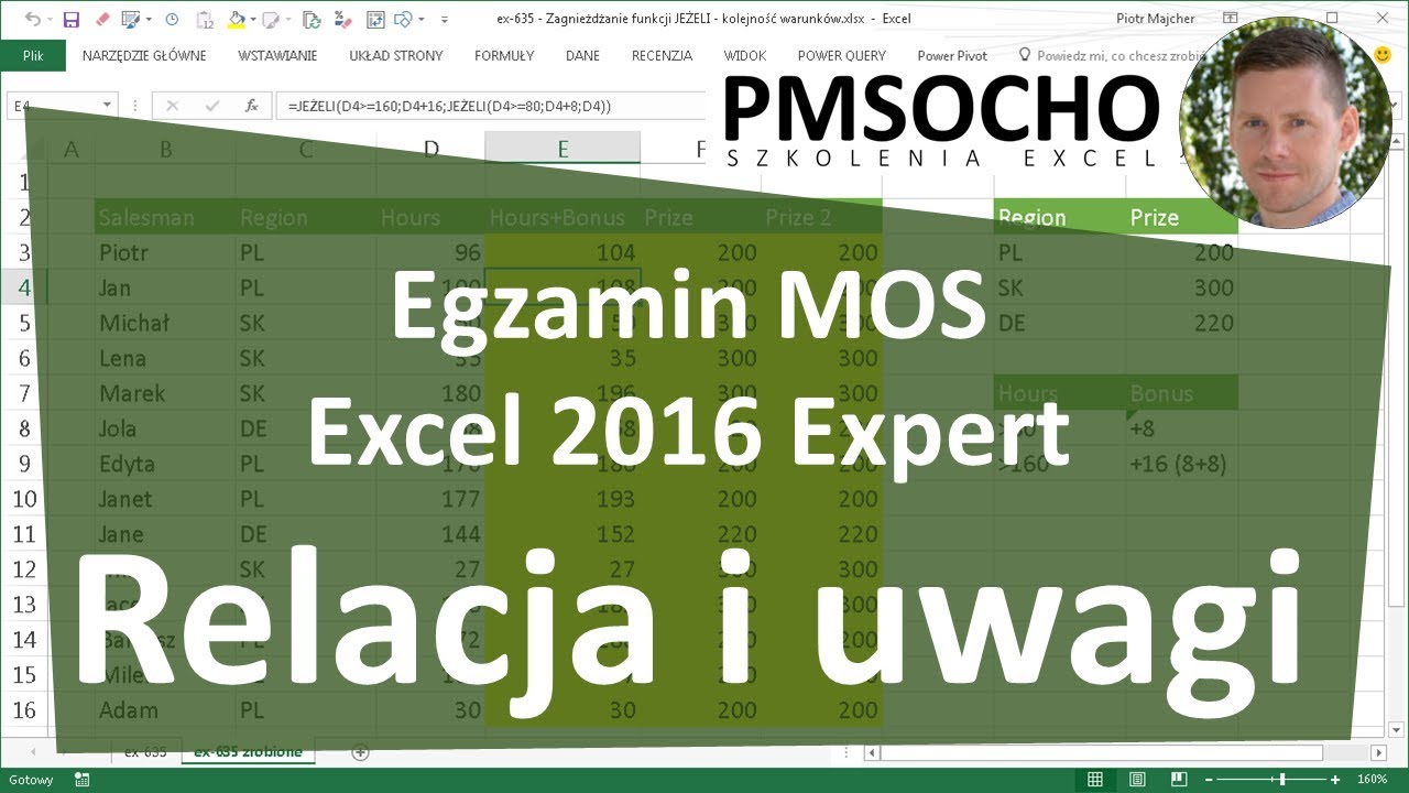 Egzamin MOS Excel 2016 Expert - relacja, uwagi, spostrzeżenia [odc.750] - YouTube