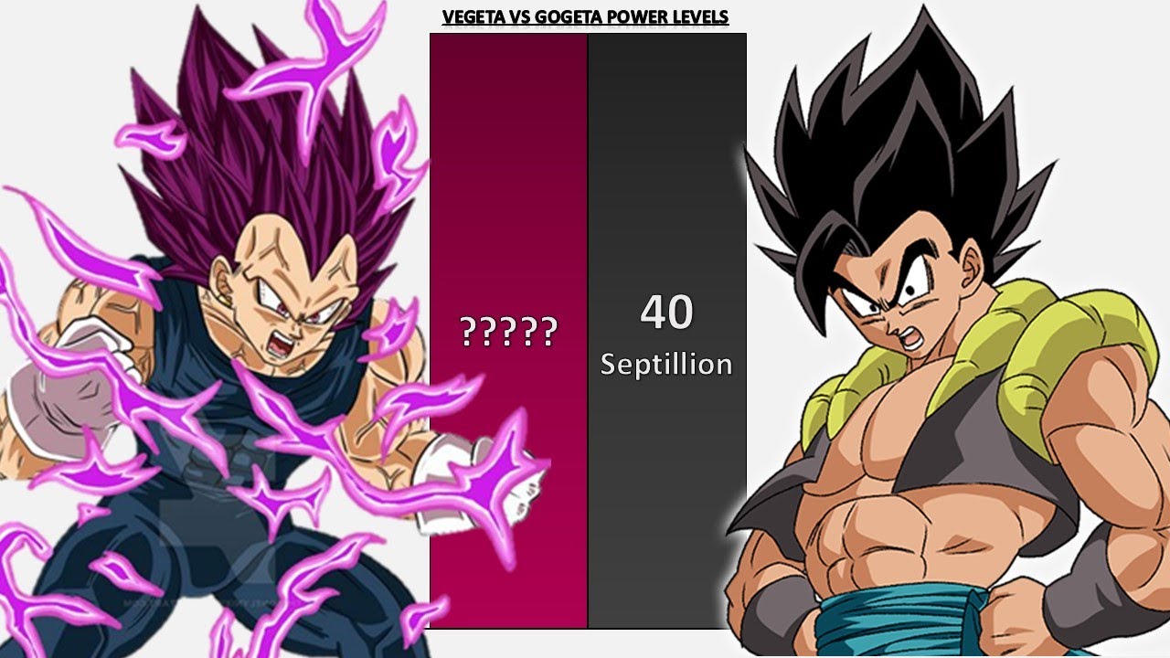 Vegeta VS Gogeta POWER LEVELS - Dragon Ball Z/Dragon Ball Super - YouTube
