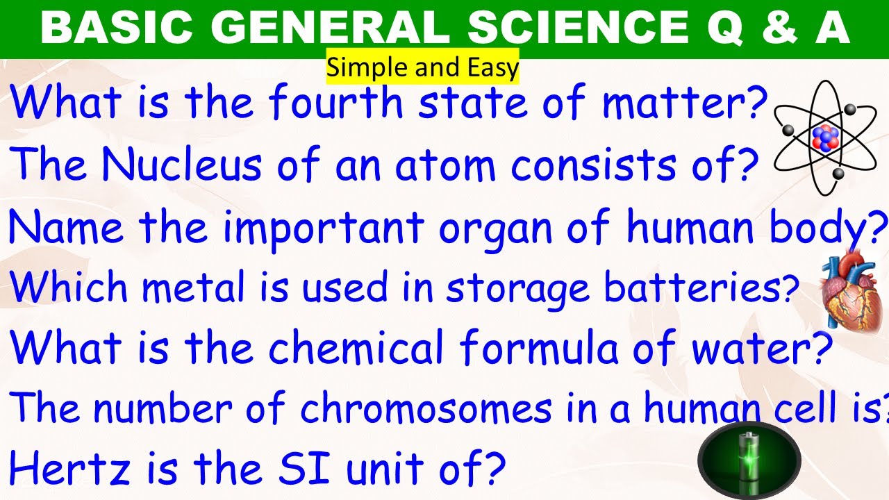 SIMPLE AND BASIC GENERAL SCIENCE Q & A| EASY SCIENCE QUIZ FOR SCHOOL ...