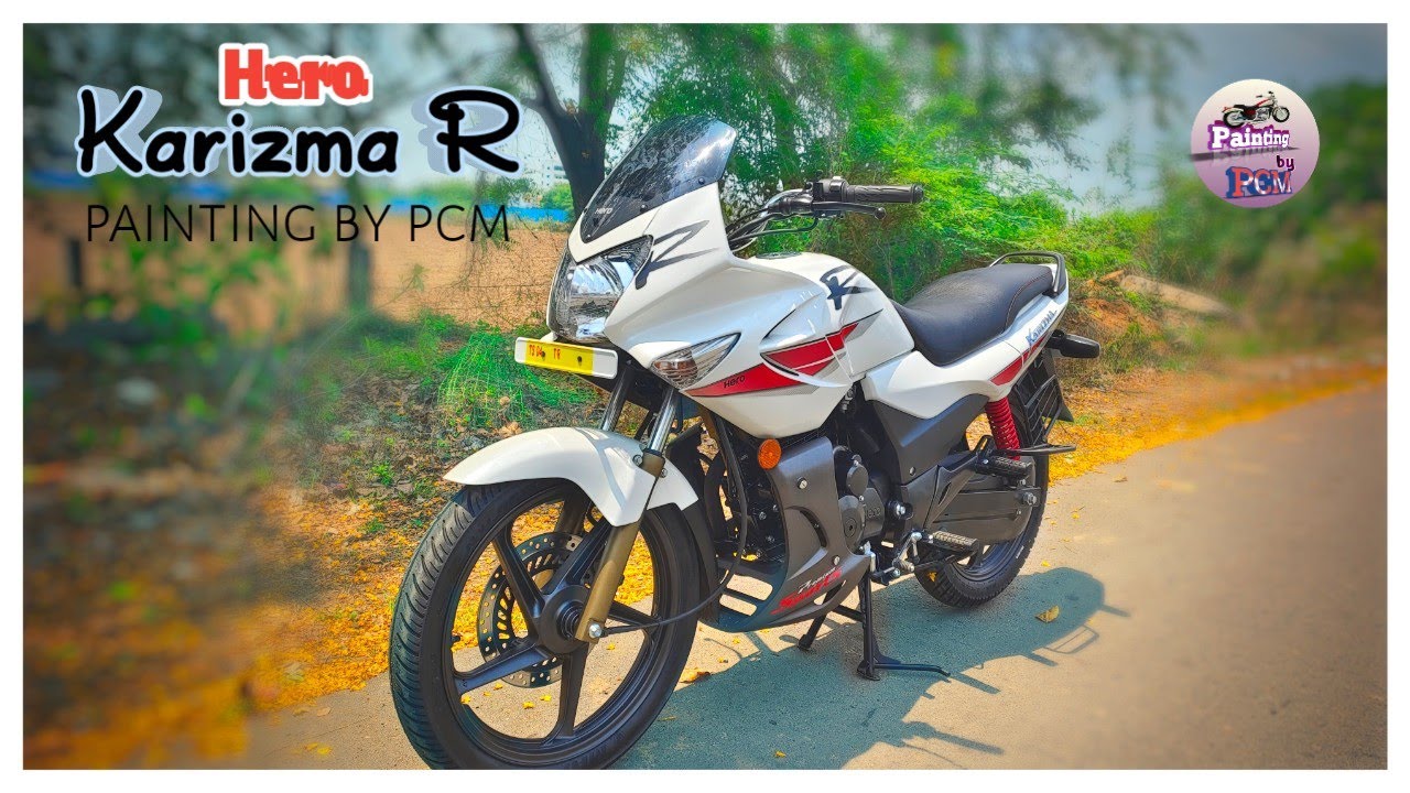 Hero Karizma R.. white colour designing painting by pcm..... - YouTube