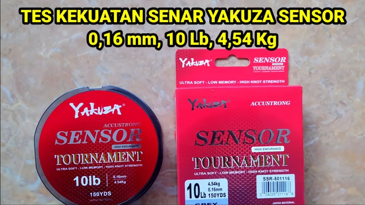 Tes Kekuatan Senar Pancing Yakuza Sensor 0,16 mm, 10 Lb, 4,54 Kg - YouTube
