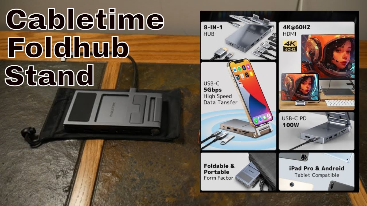 Cabletime Foldhub 8 In 1 Portable Stand Dock - YouTube