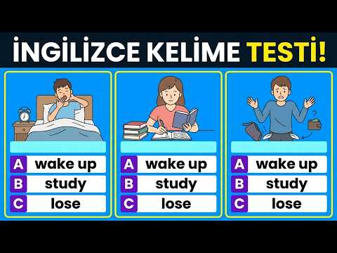 İngilizce Seviyeni Ölç: EN TEMEL 100 FİİL 🏃‍♂️📚🤔 | İngilizce Kelime Testi ✅