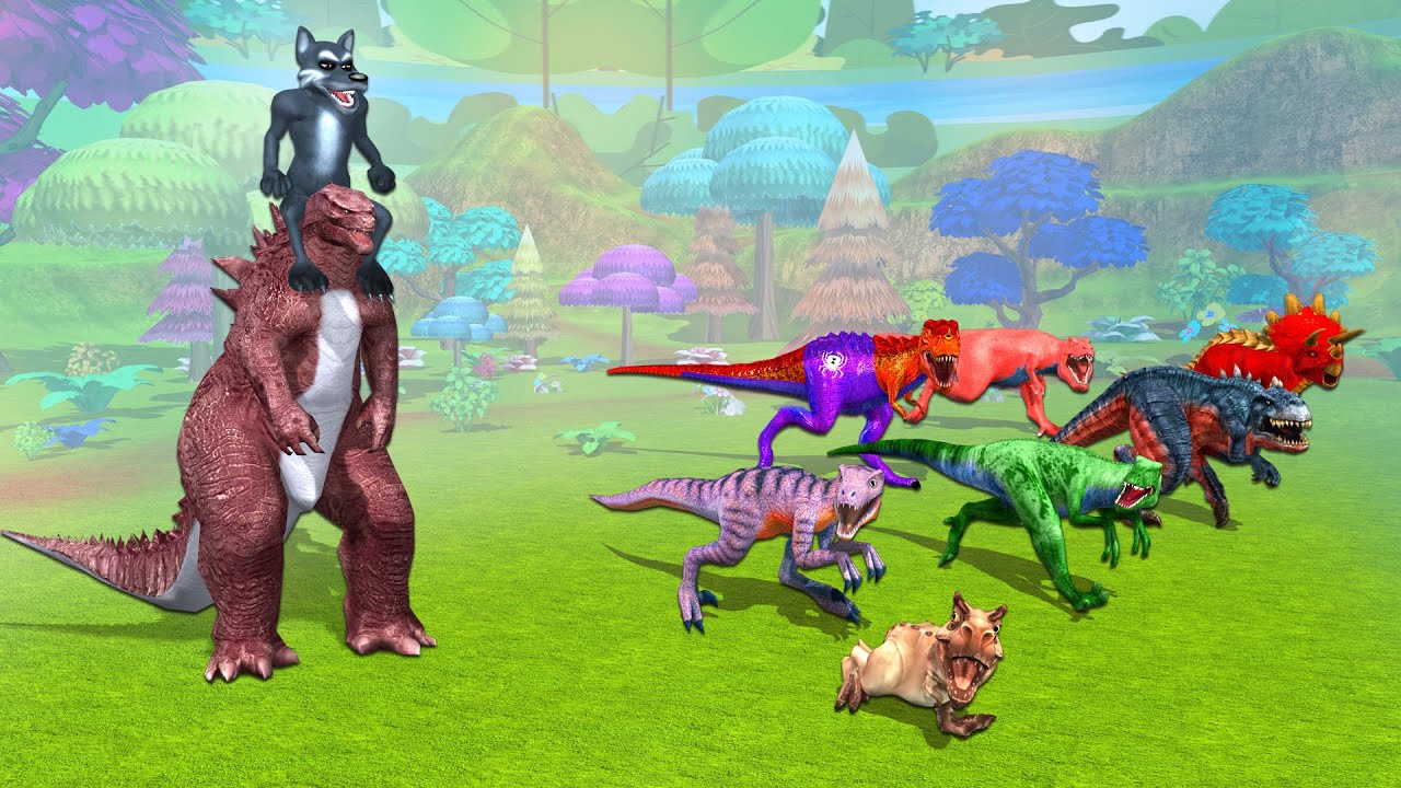 Godzilla Egg and Wolf vs Dinosaurs and kong || Cartoon Gorilla ...