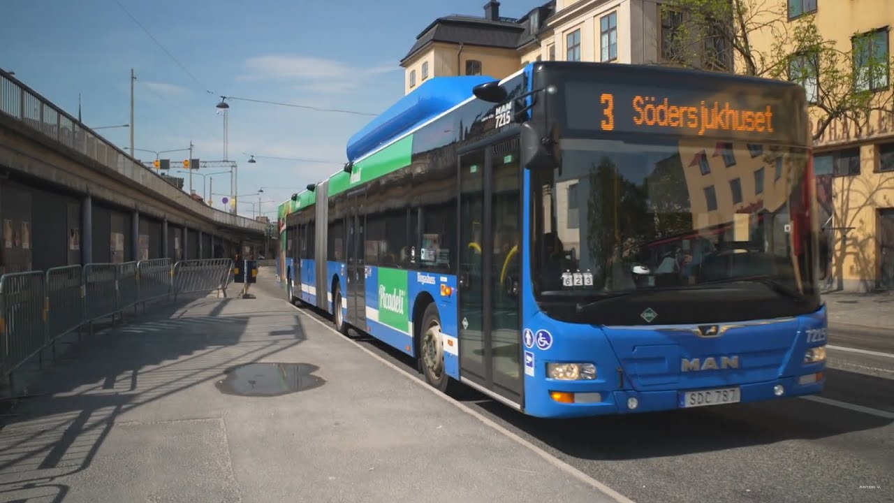 Sweden, Stockholm, bus 3 ride from Mälartorget to Slussen - YouTube