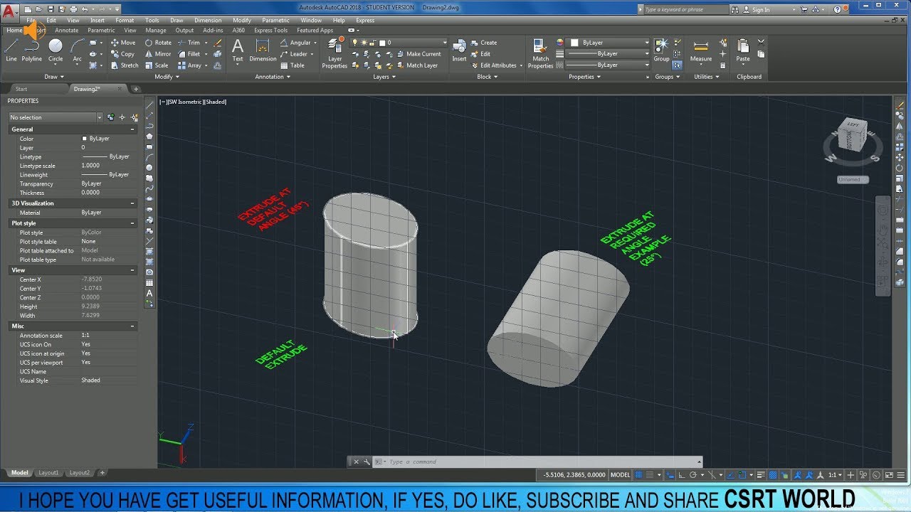 HOW TO EXTRUDE AT AN ANGLE IN AUTOCAD EXTRUDE OBJECT AT ANY DEGREE how-to-extrude-at-an-angle-in-autocad-extrude-object-at-any-degree