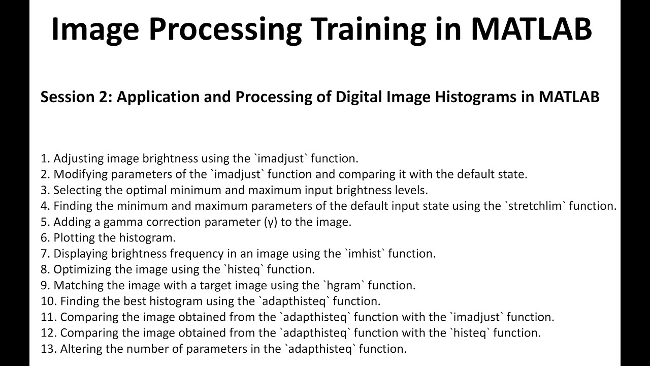 Image Processing Training in MATLAB _Session 2 - YouTube