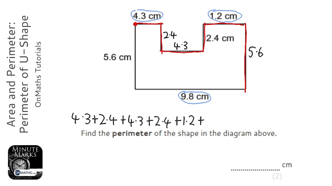Area and Perimeter: Perimeter of U-Shape (Grade 3) - OnMaths GCSE Maths ...