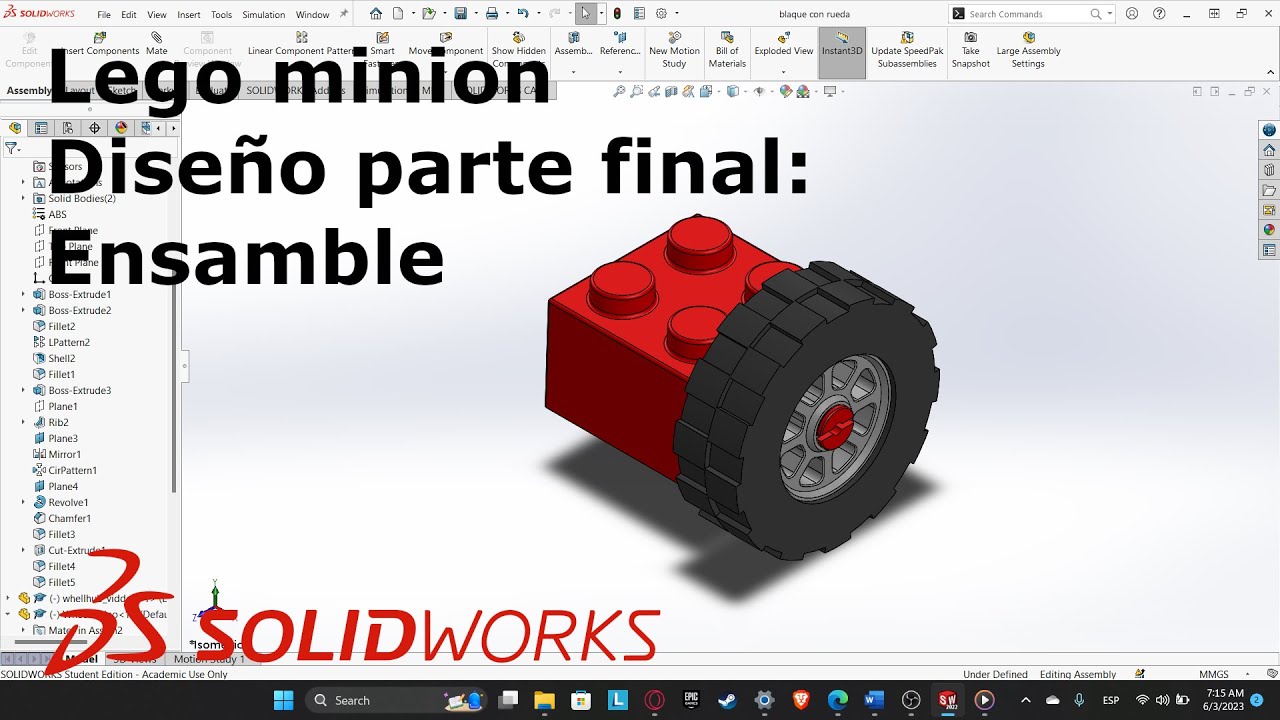 Lego Minion Diseño parte 5: Ensamble - YouTube