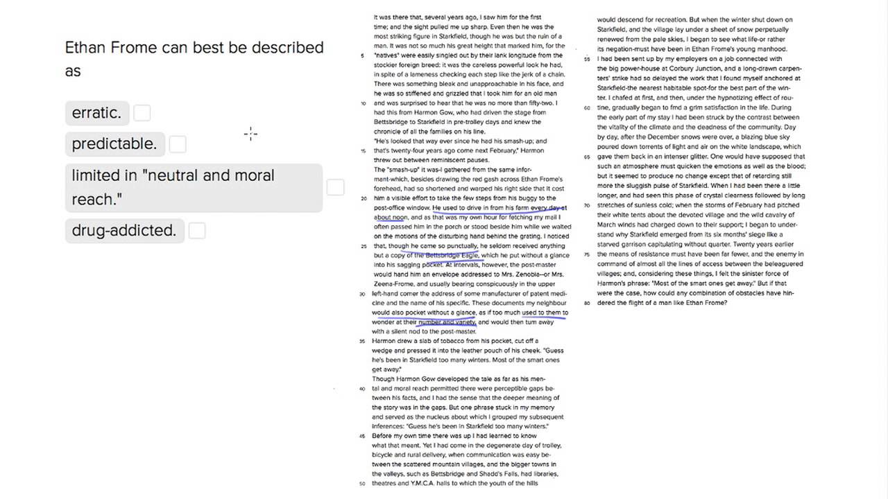 6229 ACT Reading Inference Question Describing Ethan Frome - YouTube