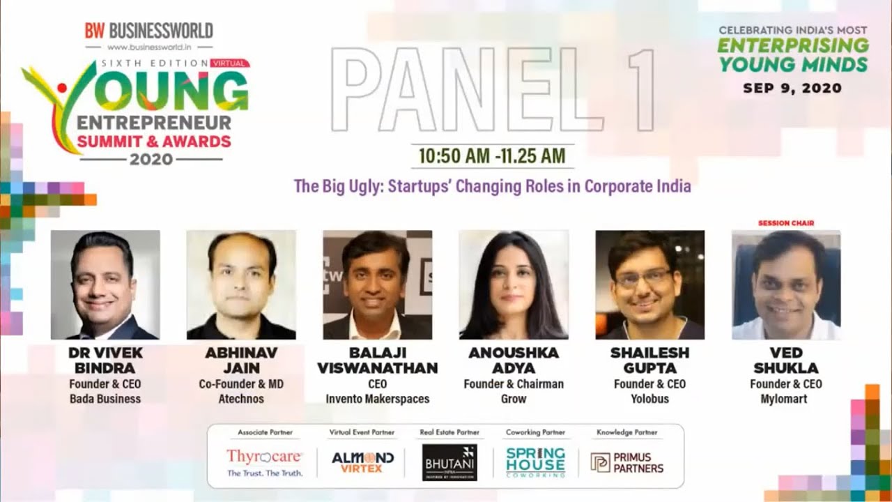 Mr. Abhinav Jain, CEO & Co-founder, Almond Solutions at 6th Edition of BW Young Entrepreneur ...