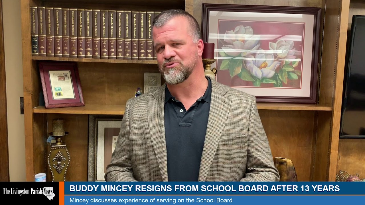 Buddy Mincey resigns from School Board after 13 years. - YouTube