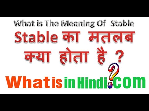 What is the meaning of Stable in Hindi | Stable का मतलब क्या होता है ...