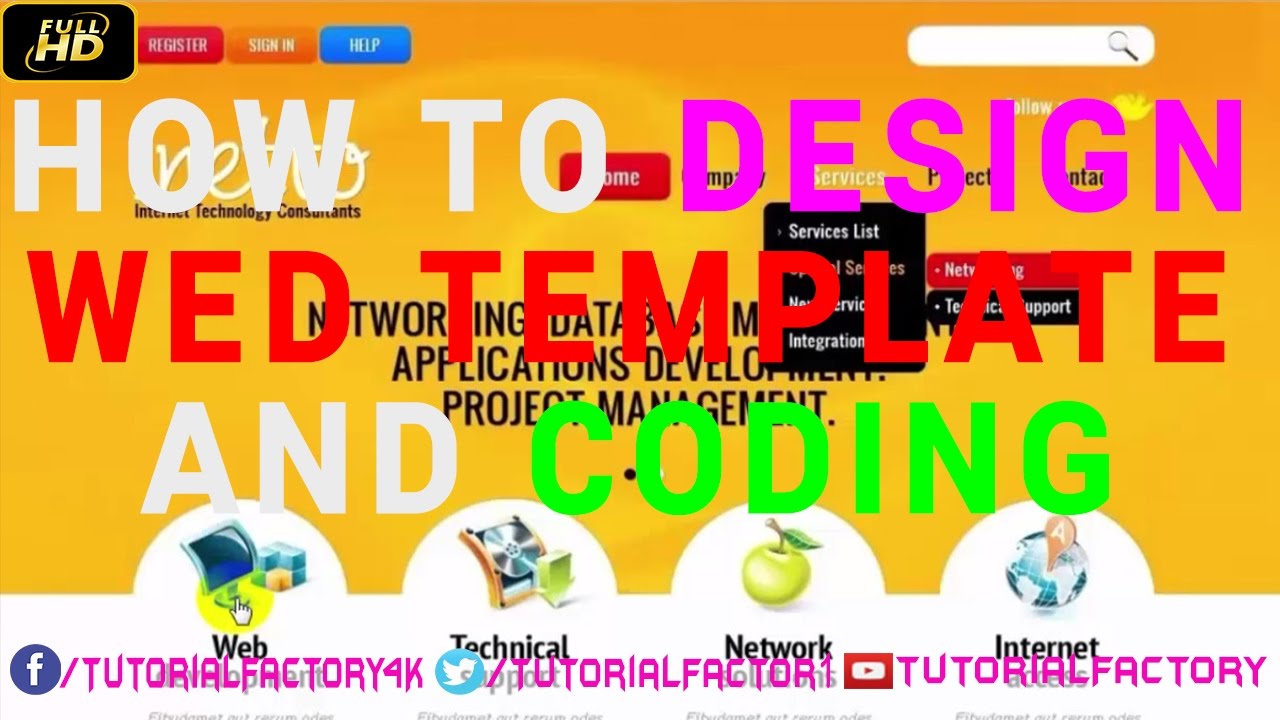 How To Design Web Template and Coding By Using Slice Tool In Photoshop ...