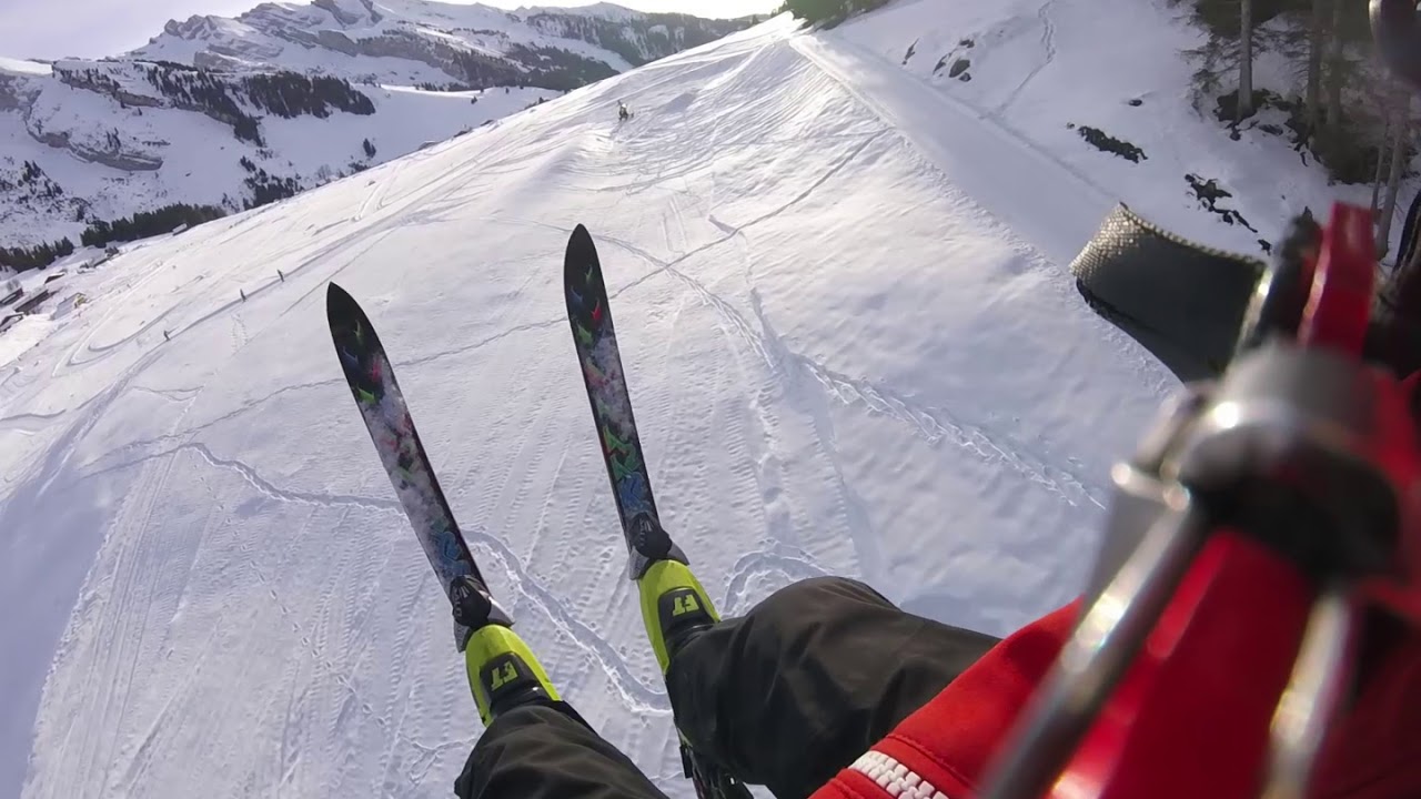 Short Flight on Skis - YouTube