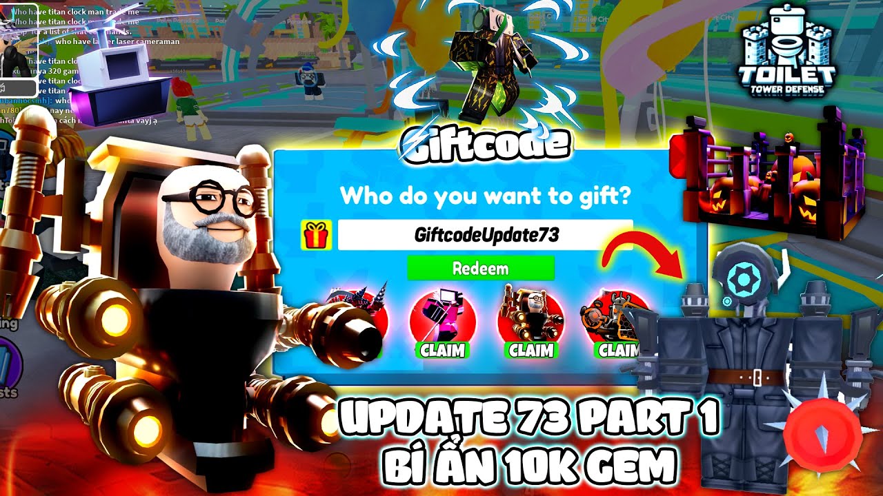 Update 73 Part 1 Gồm Những Gì Bí Ẩn Nhận 10K Gem Code - Toilet Tower ...