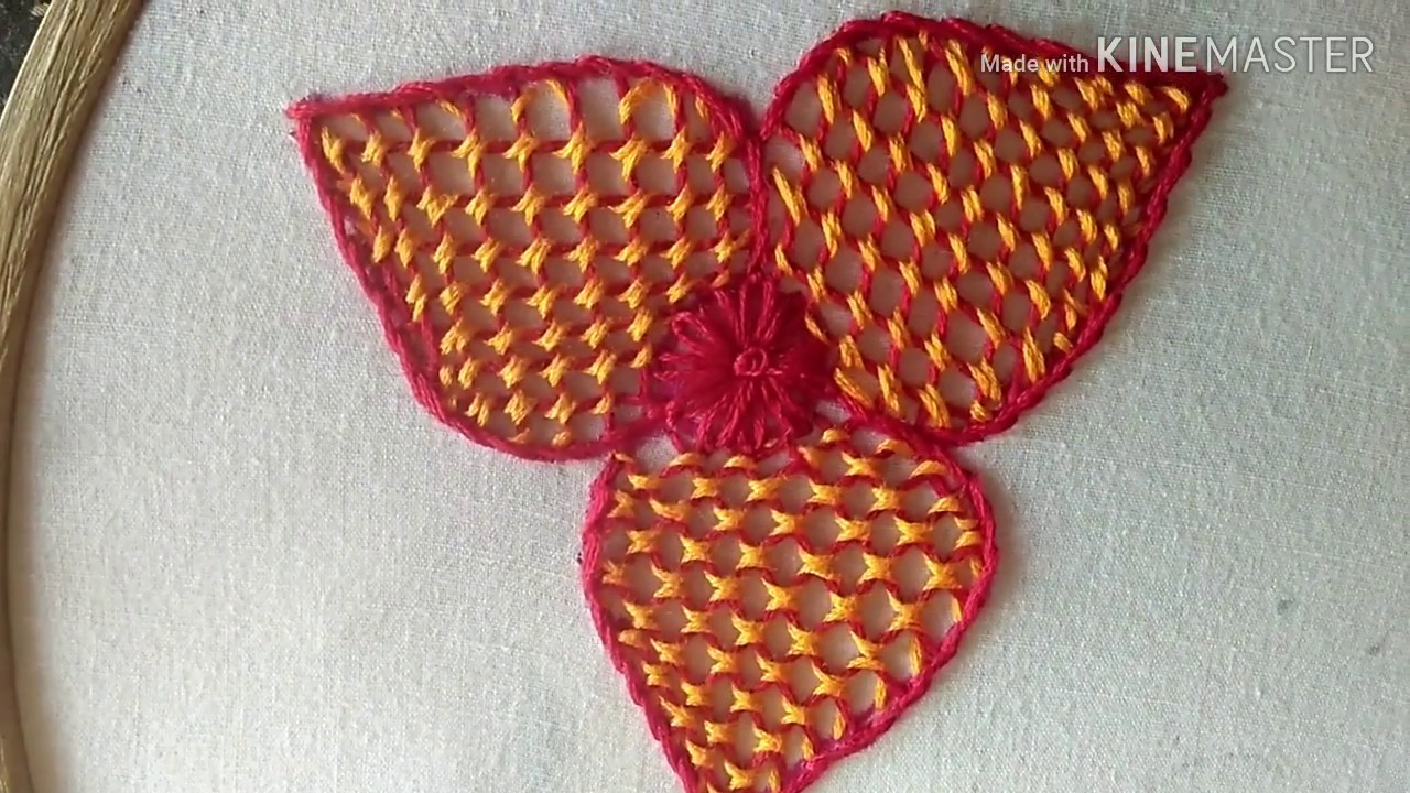 Hand Embroidery Desing : Lattice stitch By EASY LEARNING BY ATIB - YouTube