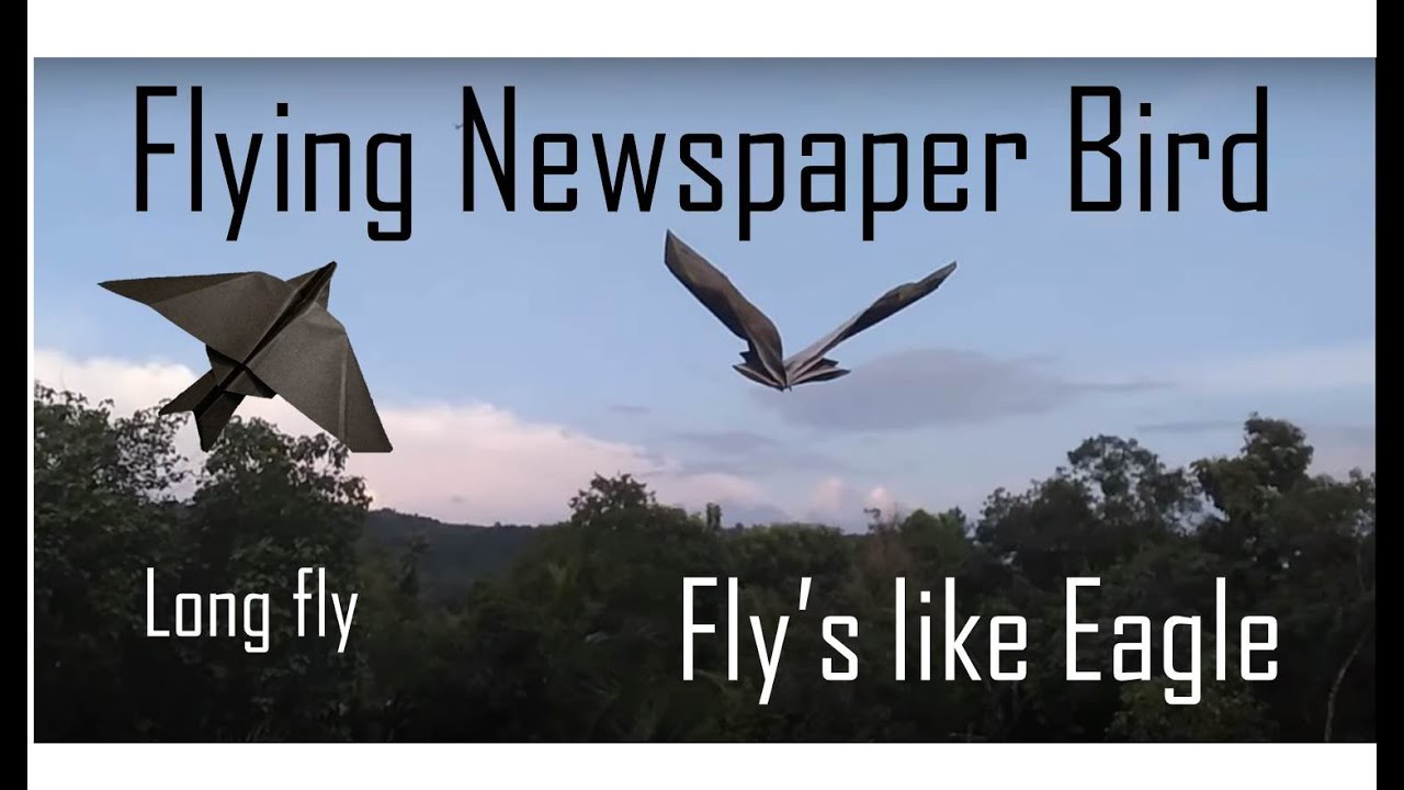 How to create a Flying Newspaper Bird Origami | Creatoscape - YouTube
