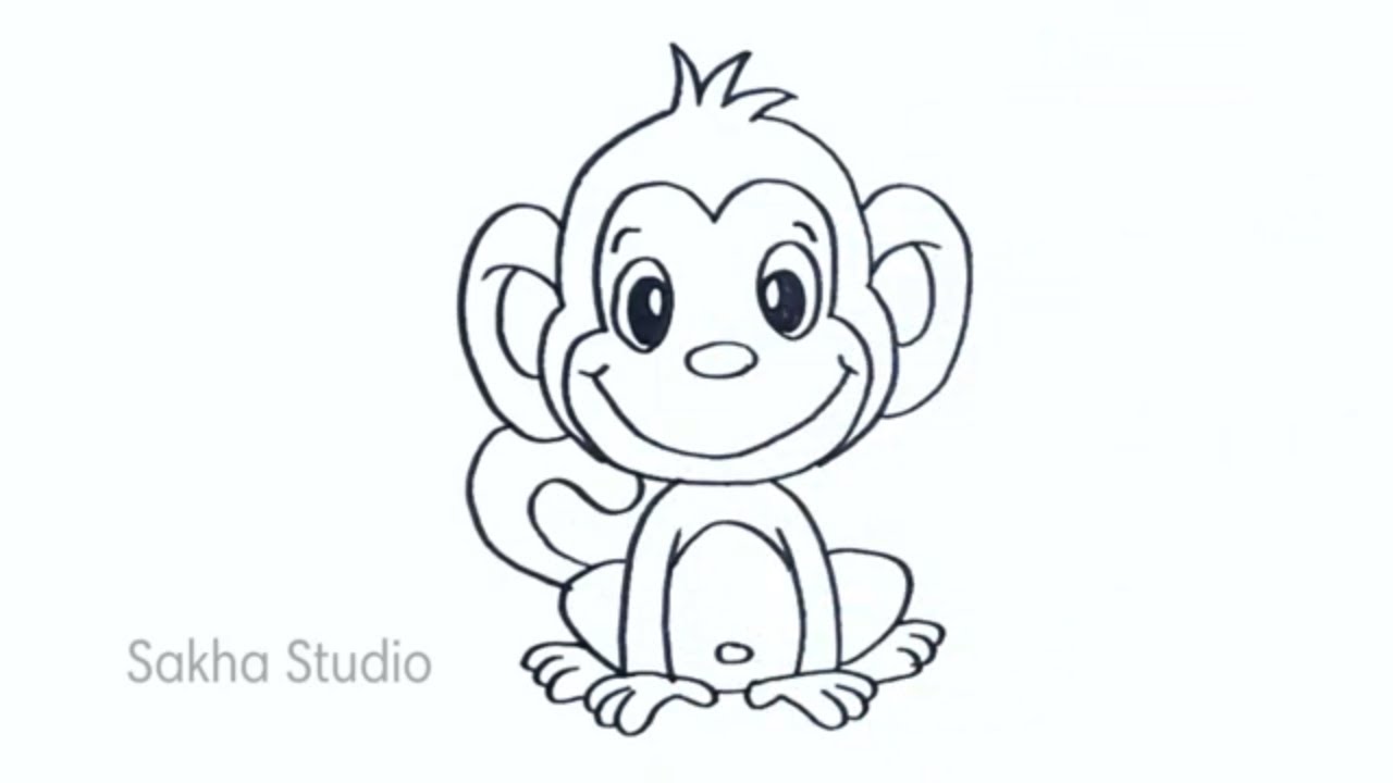 Cara Menggambar Monyet yang Mudah - YouTube