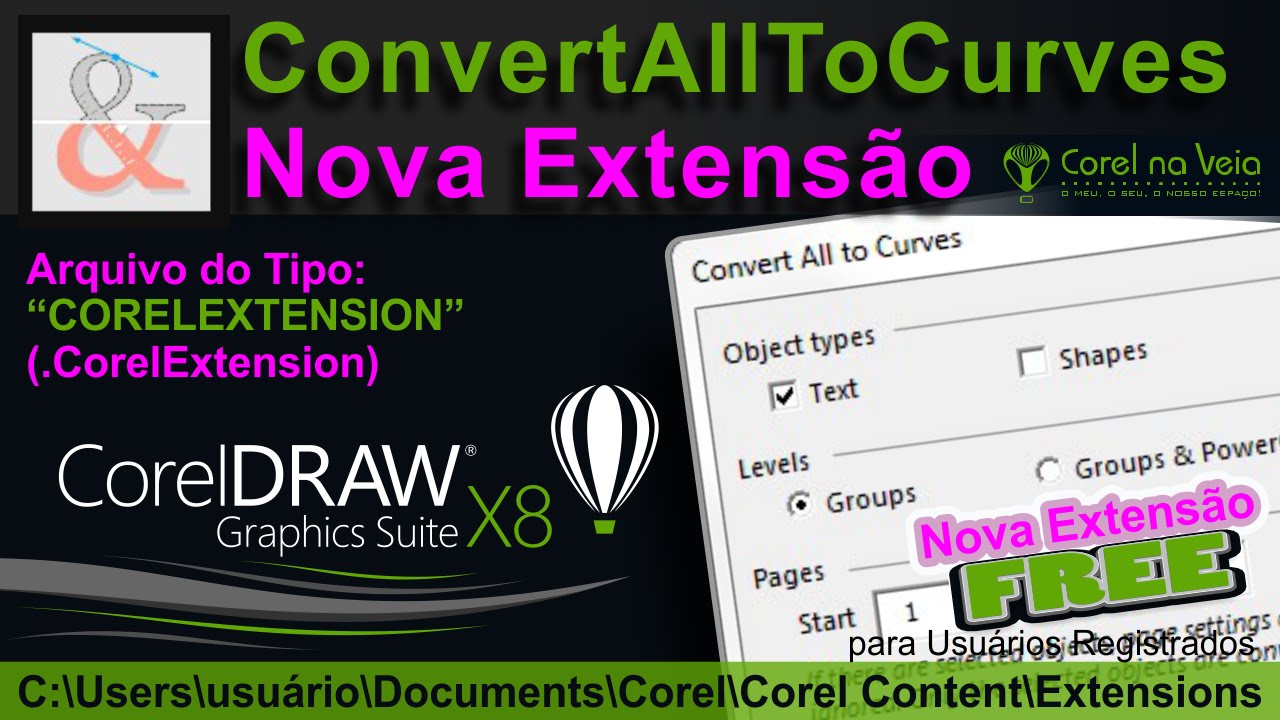 Convert All to Curves Free CorelDRAW X8 Extension - YouTube