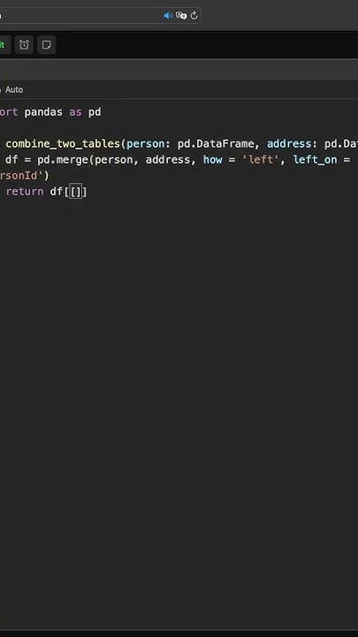 Leetcode 175 Combine Two Tables Coding Python Programming Code