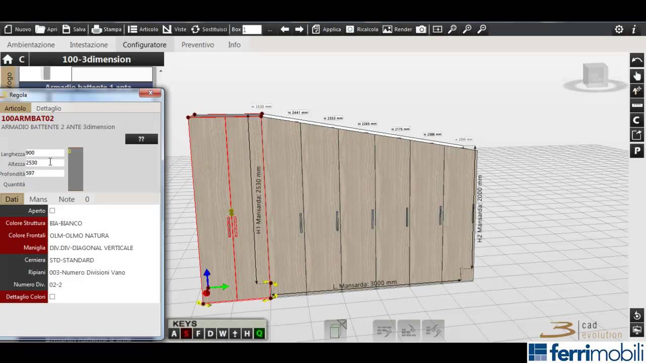 Tutorial 3cad evolution: armadio mansarda vers2 - YouTube