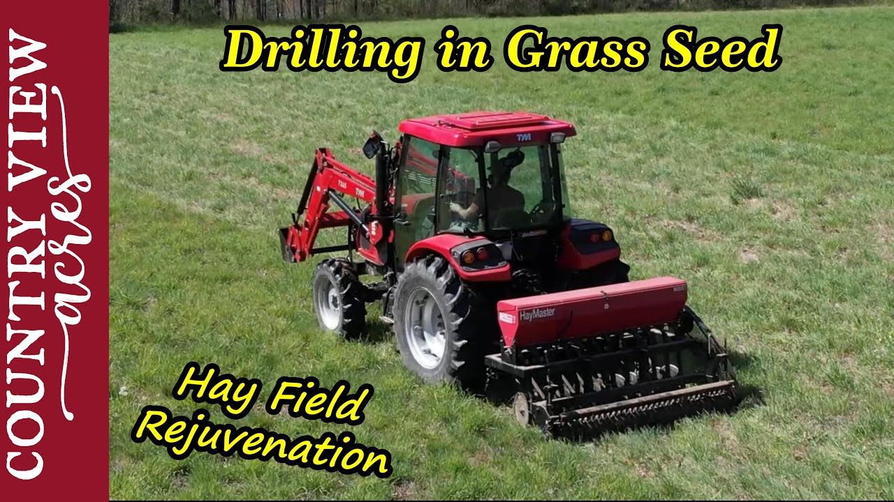 Using a Seed Drill to Overseed our Hay Field and Pasture - Kasco ...
