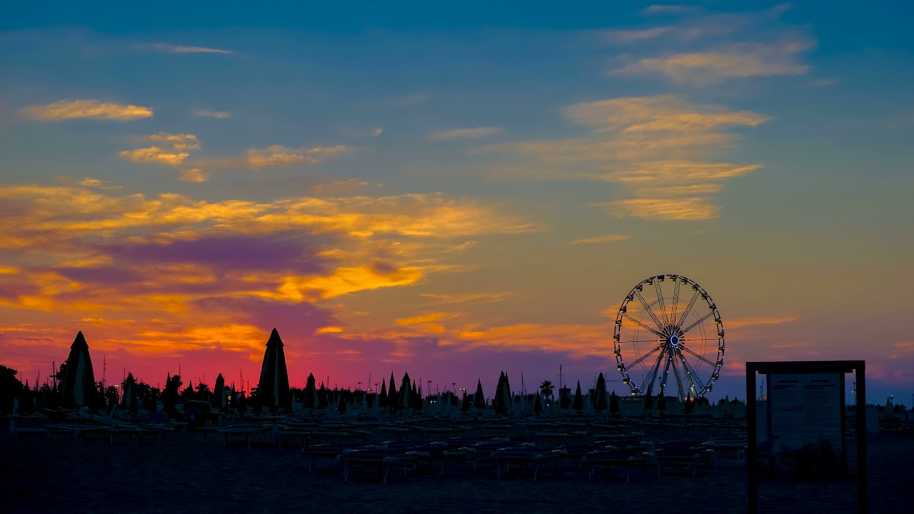 2019 Rimini - Sunset with Panoramic Wheel - Time Lapse - Fuji Xt-3 Time ...