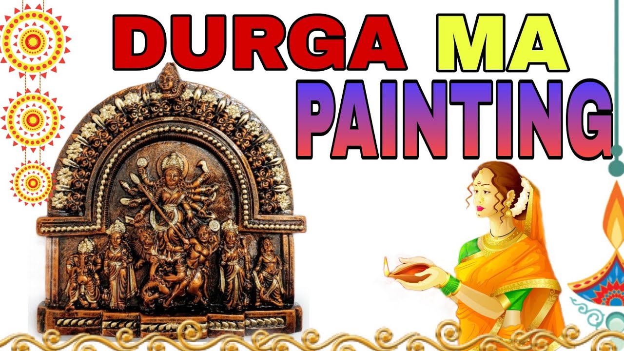 Durga Ma Painting || Easy Devi Durga painting || Durga Mata Murti ...