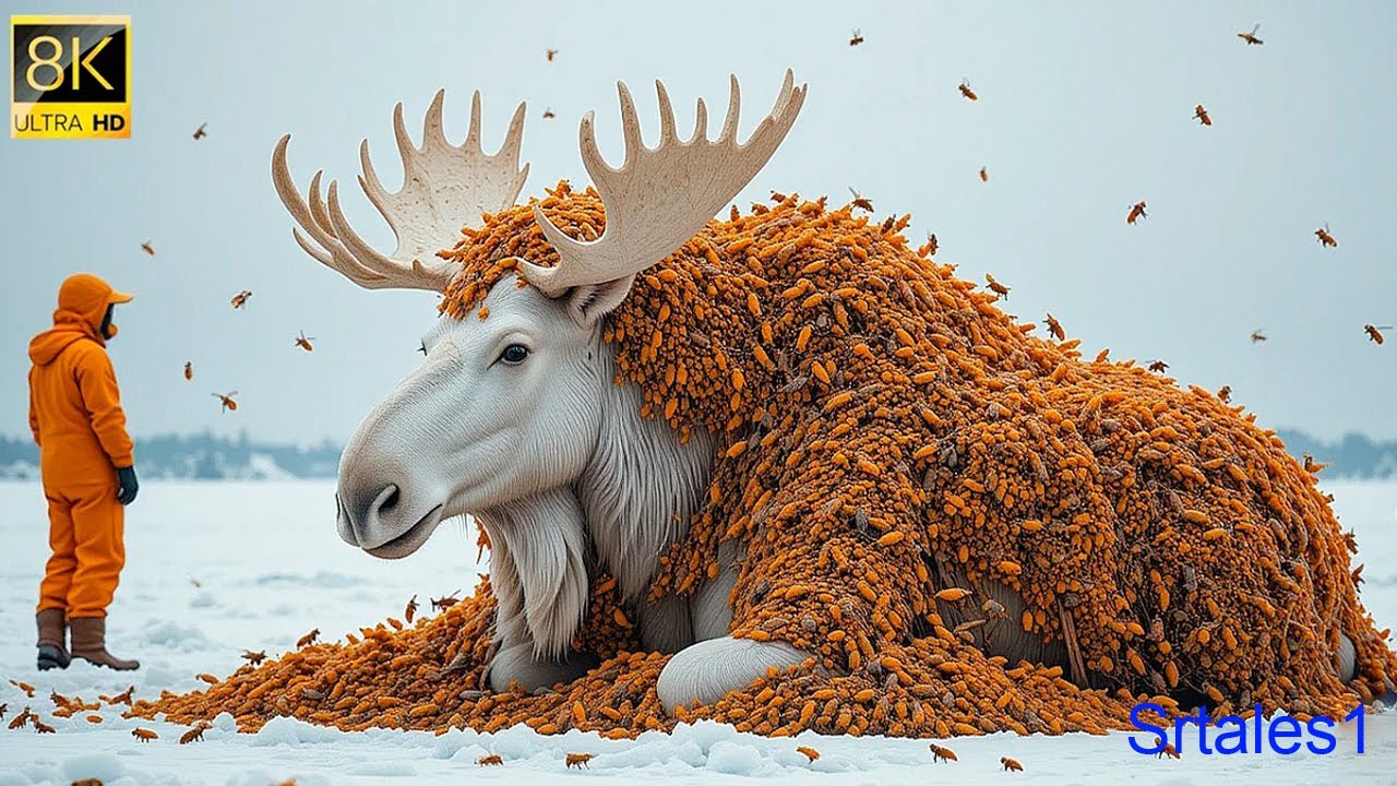 WHITE MOOSE covered in millions of parasites#animalrescue # ...