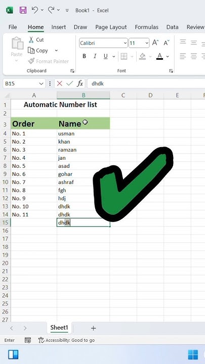 Automatic number list in excel‼️Excel me kaise automatic number list built karay#exceltips - YouTube