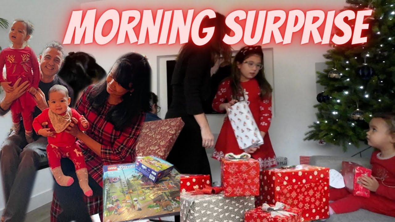 Opening a lot of presents on Christmas morning with my husband family ...