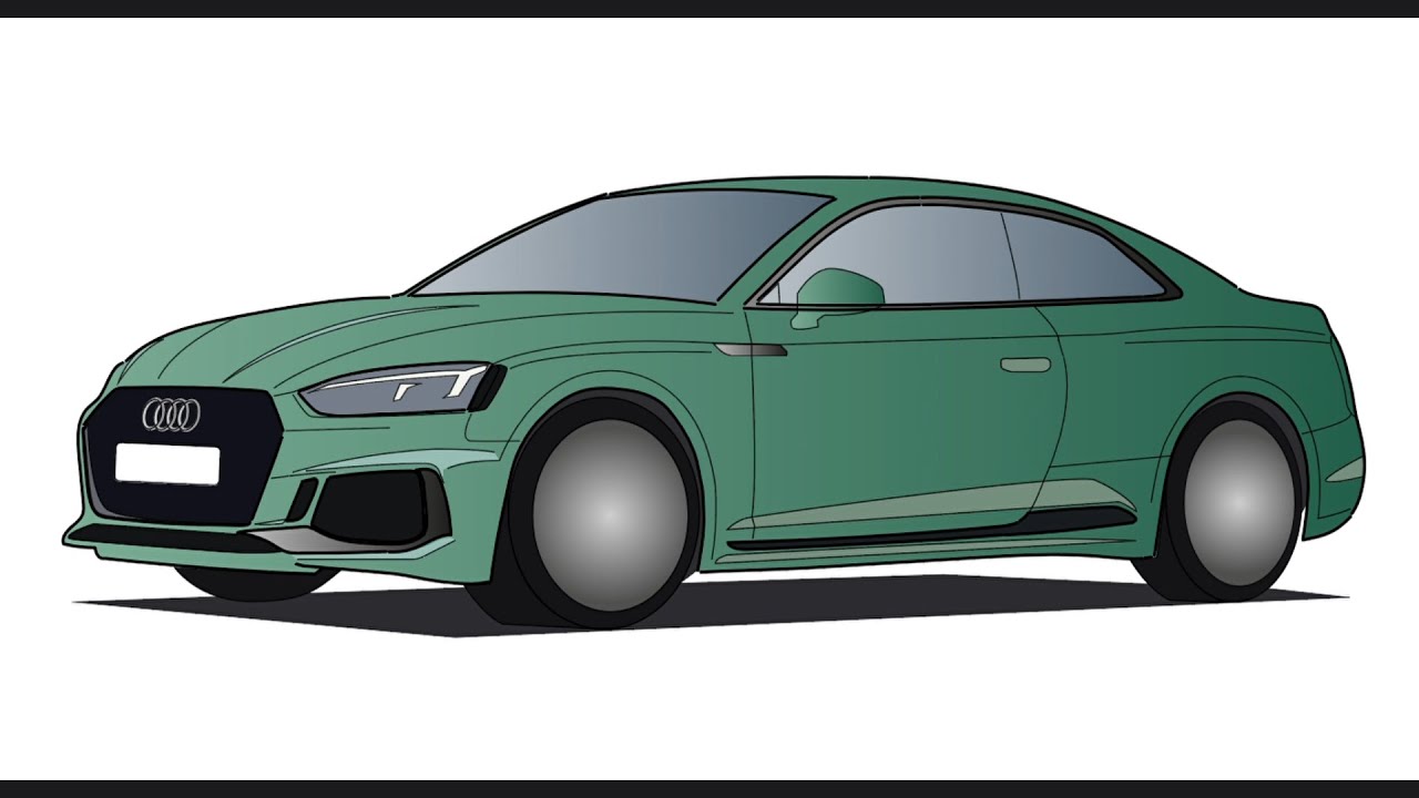 How to draw an AUDI RS5 / drawing a audi rs 5 coupe step by step easy ...