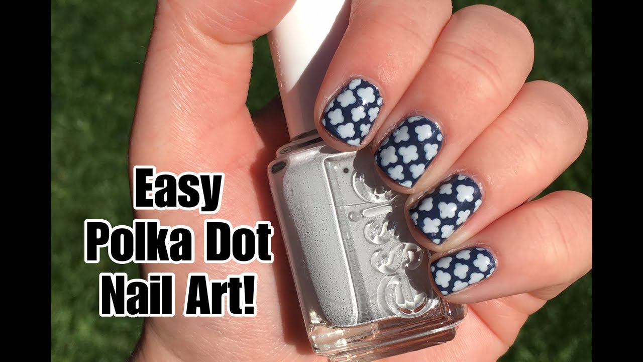 Easy Polka Dot Nail Art Design for Beginners! - YouTube