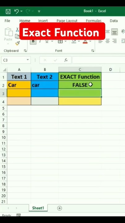 Exact Function | #excel #excelshortcuts #newexcel #ytshorts #trending #youtubeshorts #shorts ...
