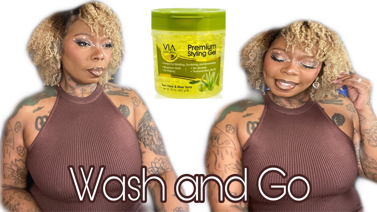 Wash and Go Using Via Naturals Premium Styling Gel - YouTube