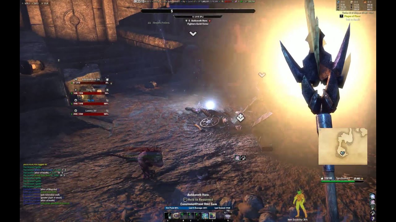 ESO SplindleClutch Veteran Dungeon First Person (FPS) Mode !! Sorcerer ...