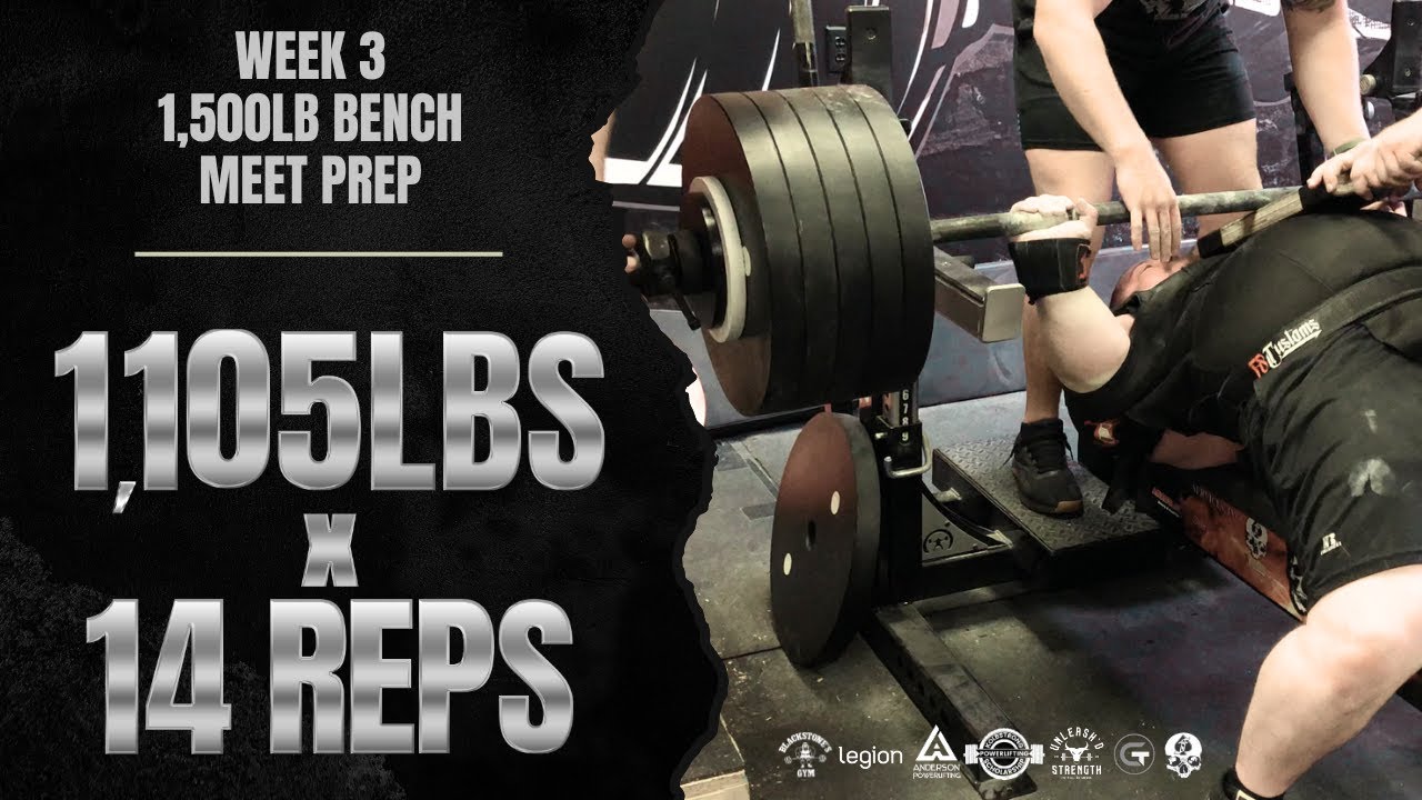 1,105 lbs for 14 Reps Bench Press - YouTube
