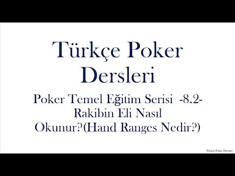 Poker Temel Eğitim Serisi  -9- Rakibin Eli Nasıl Okunur?(Hand Ranges Nedir?)