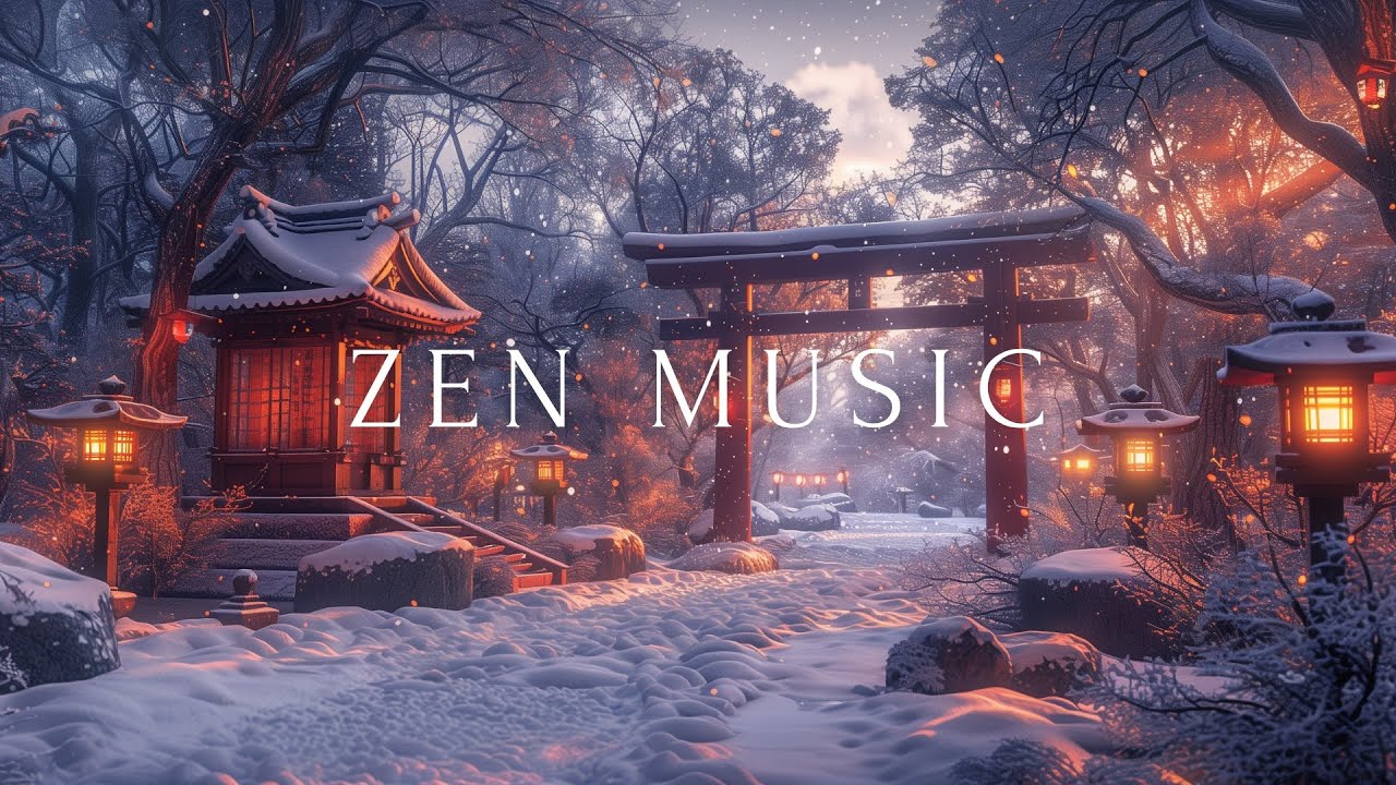 Japanese Zen Music｜Meditation in Snowy Temple｜Koto, Flute, Shamisen for ...