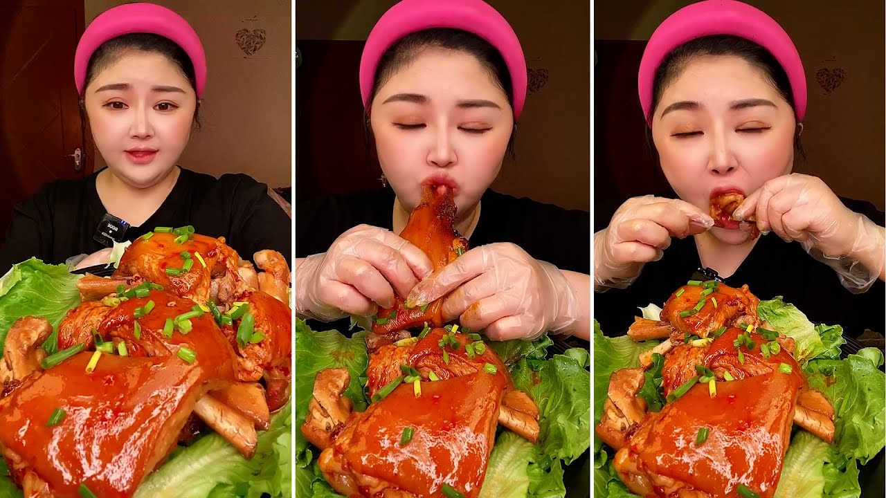 MUKBANG : Big bite Fatty Pork Fat - YouTube
