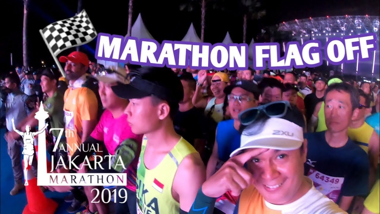 #JakartaMarathon 2019 - MARATHON FLAG OFF - YouTube
