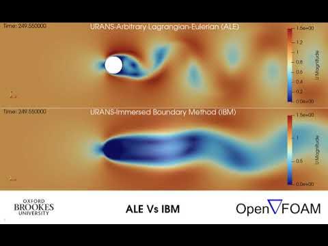 Arbitrary Lagrangian-Eulerian (ALE) method and the Immersed Boundary Method (IBM)-OpenFOam - YouTube