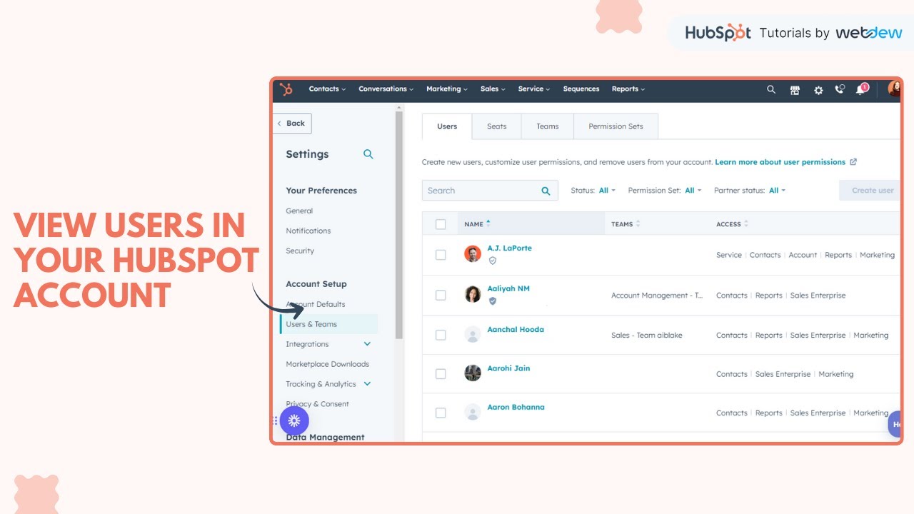 How-to view users in your HubSpot account. - YouTube