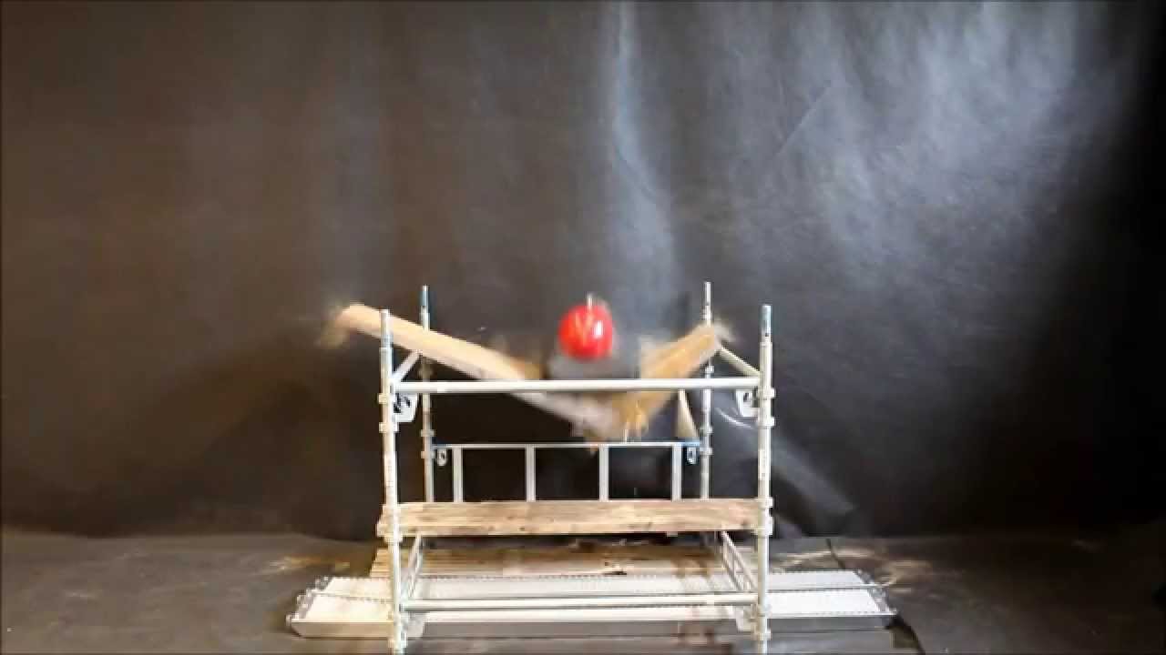 Alu & Wooden Scaffold Planks - Drop Test EN12810-2:2003 - YouTube